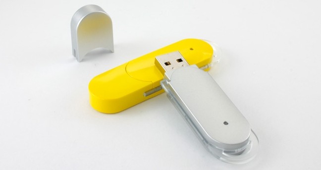 Yellow / White Plastic USB Flash Drive , Pen Drive Memory USB Disk