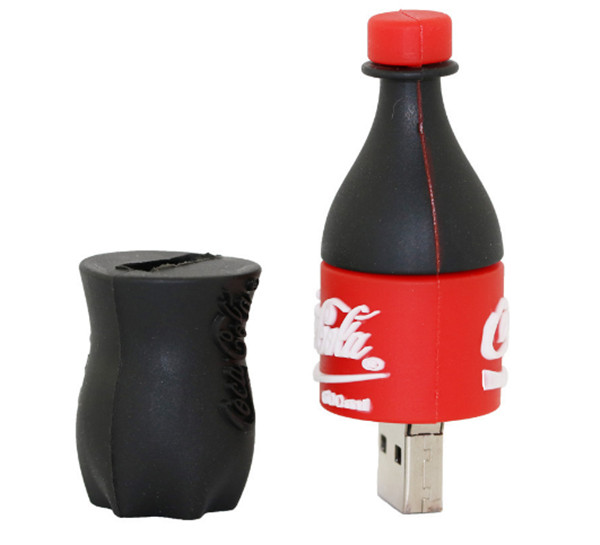Pepsi bottles PVC Customized USB Flash Drive / gift Personalised Usb ...