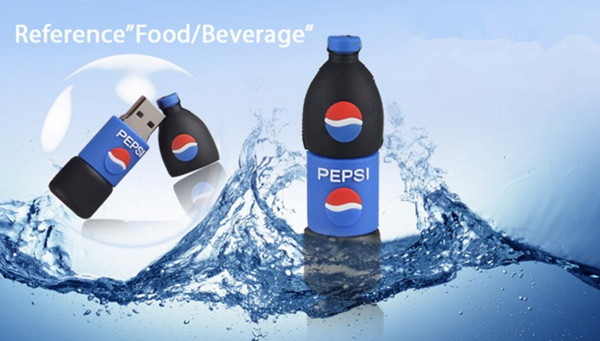 Pepsi bottles PVC Customized USB Flash Drive / gift Personalised Usb ...